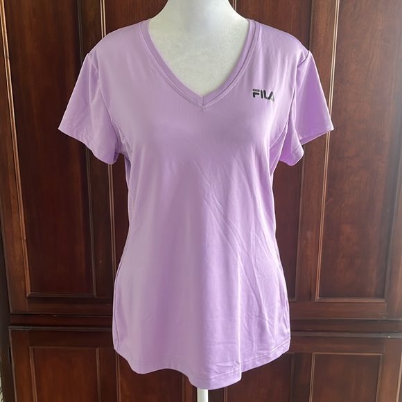 Fila | Tops | Fila Sport Athletic Vneck Driwick Top W Mesh Side Panels ...
